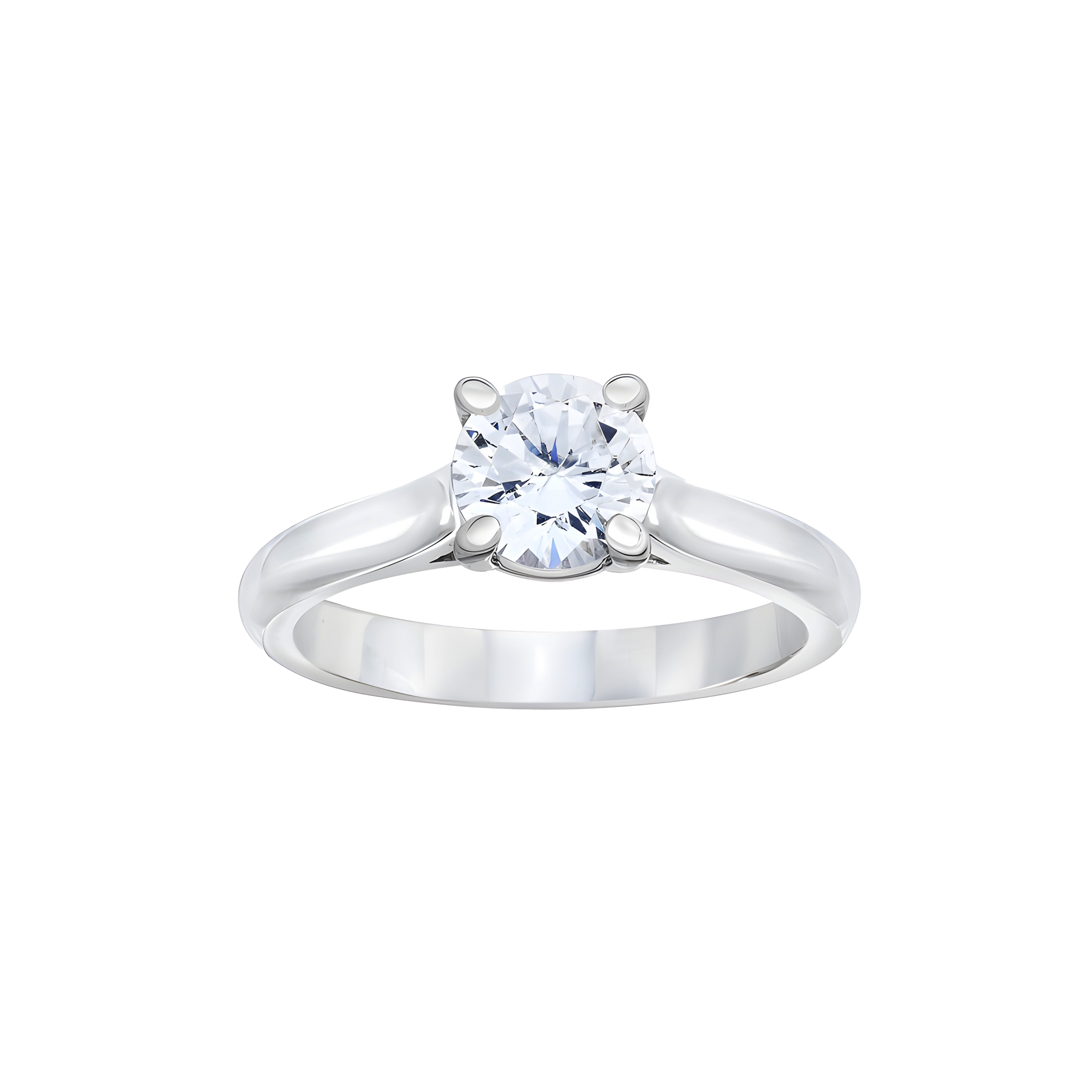 Round Brilliant Solitaire Diamond Engagement Ring in Platinum